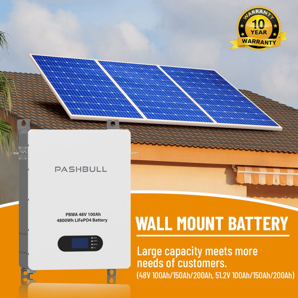 5KWh Solar-Powered Rechargeable Battery, Wall-Mounted Battery | Pashbull